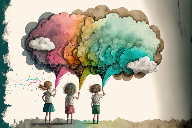 Educational Learning in Creative Way of Children Abstract Art Stock ...