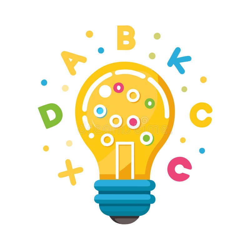 Educational Light Bulb with Letters and Colorful Dots - Learning ...