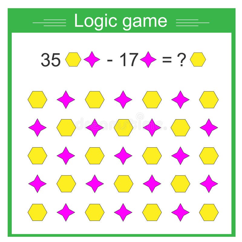 Educational Logic Game. for Websites and for Printing. Vector ...