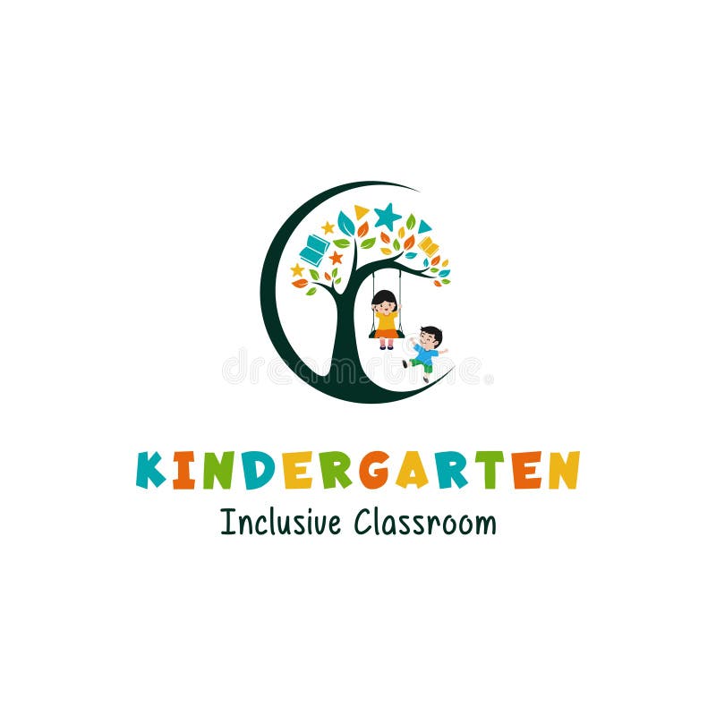 Kindergarten logo template stock illustration. Illustration of care ...