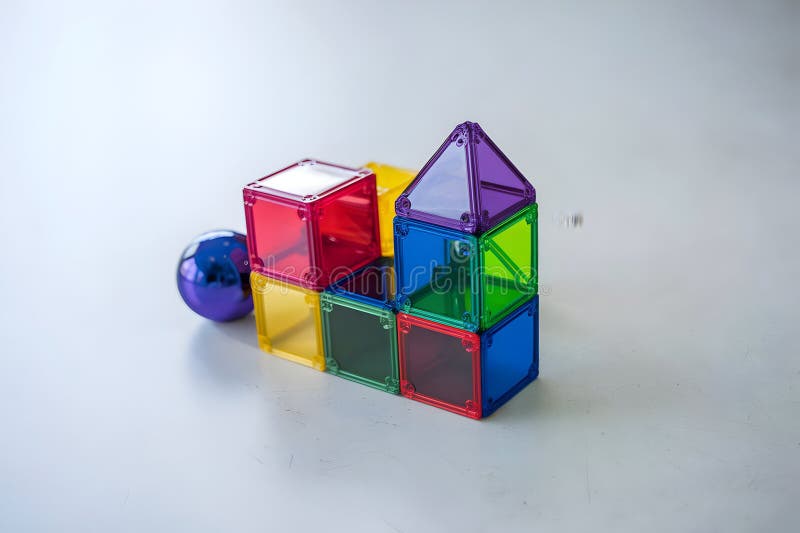 Educational Magnetic Building Blocks Stock Illustration - Illustration ...