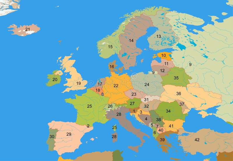 Educational map of Europe stock illustration. Illustration of home ...