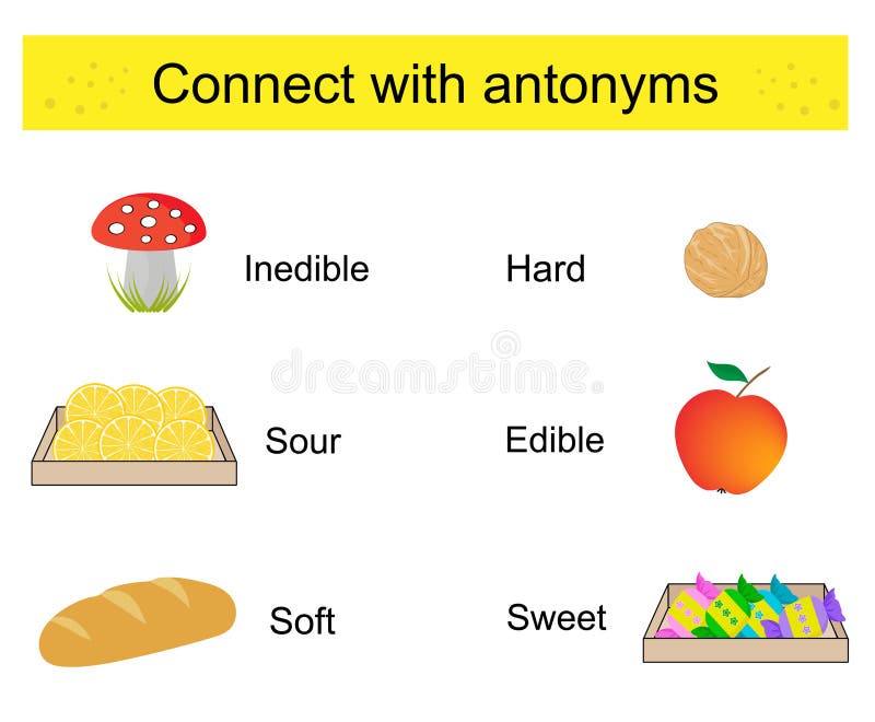Educational Material for Kids. Connect with Antonyms. Opposites Words ...