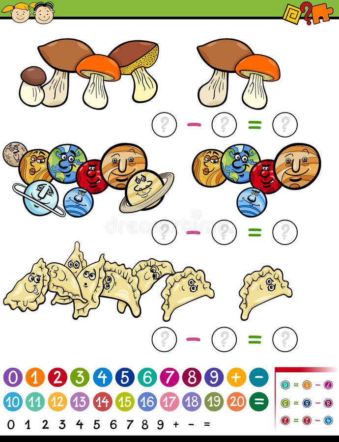 Math Game Cartoon Illustration Stock Vector - Illustration of puzzle ...