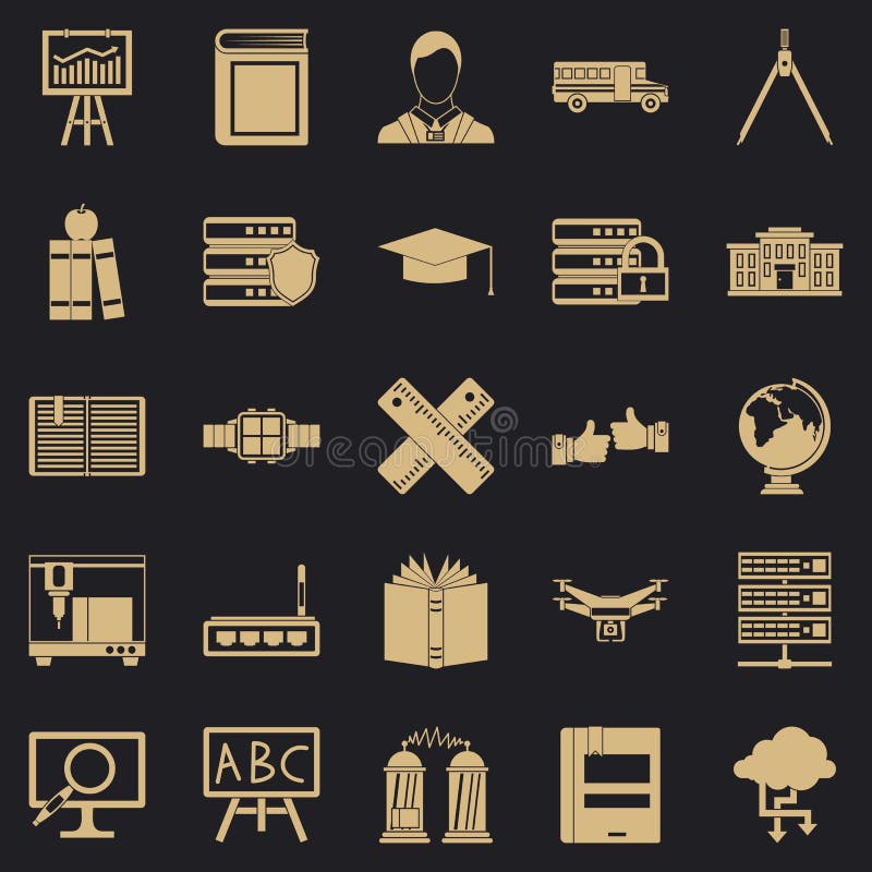 Educational Matters Icons Set, Simple Style Stock Vector - Illustration ...