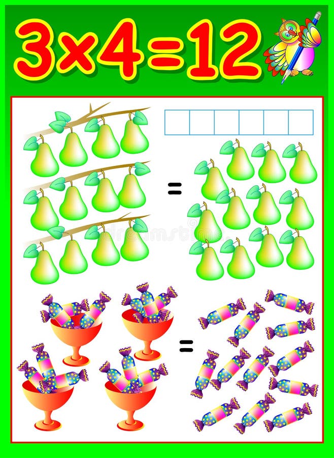 Educational Page for Children with Multiplication Table. Stock Vector ...