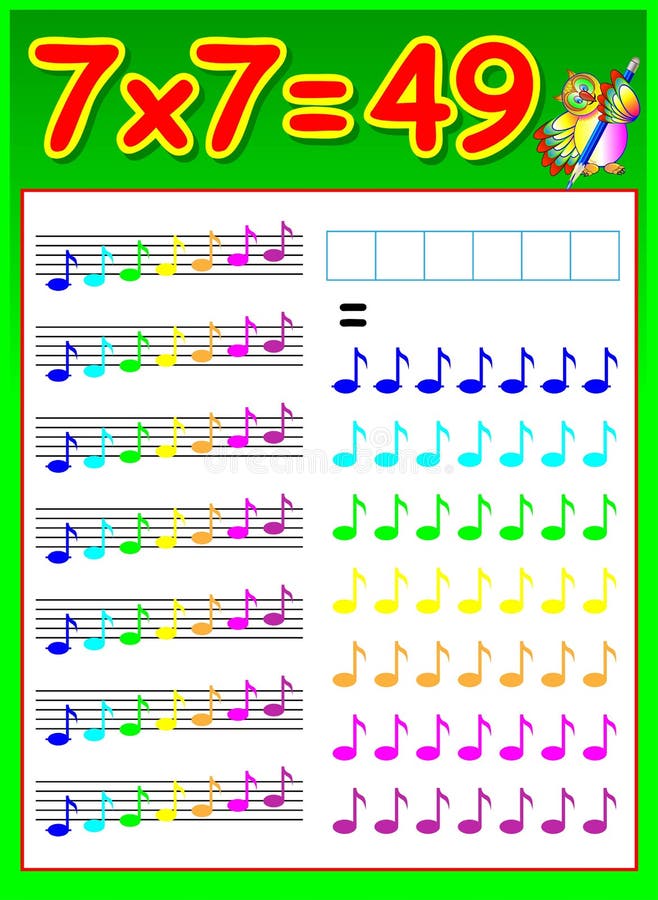 Educational Page for Children with Multiplication Table. Stock Vector ...