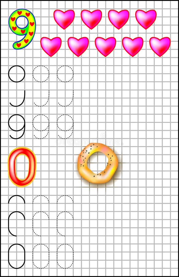 Educational Page for Children on a Square Paper with Numbers 1 and 2 ...