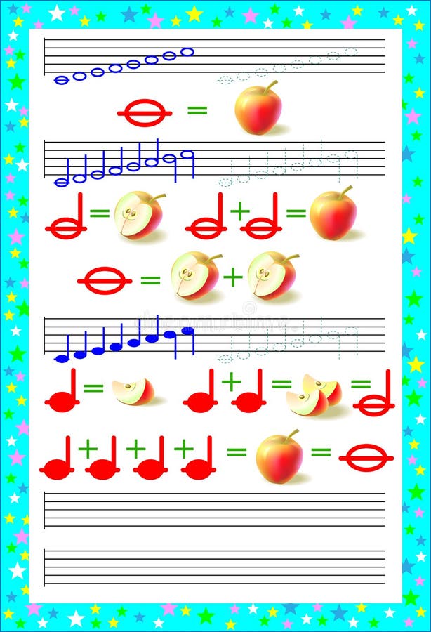 Educational Page for Children To Study Musical Notes. Stock Vector ...