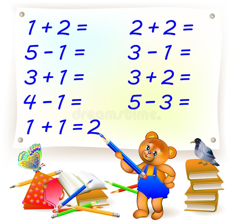 Educational Page with Exercises for Children on Addition and ...