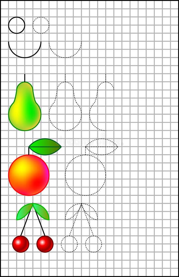Educational Page with Exercises for Children on a Square Paper. Stock ...