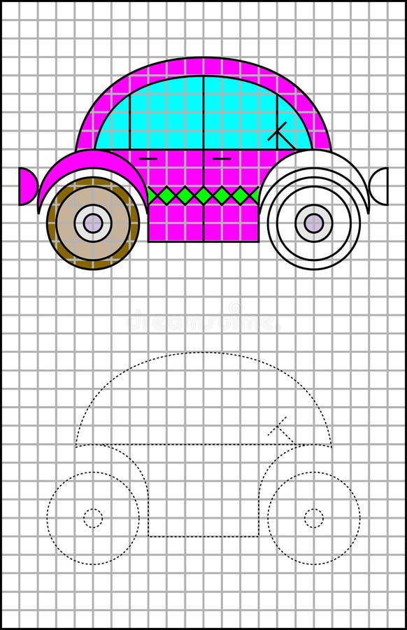 Educational Page with Exercises for Children on a Square Paper. Stock ...