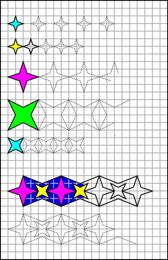 Educational Page with Exercises for Children on a Square Paper. Stock ...