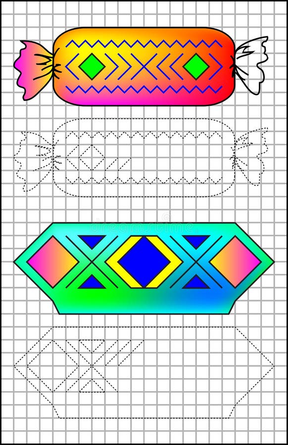 Educational Page with Exercises for Children on a Square Paper. Stock ...