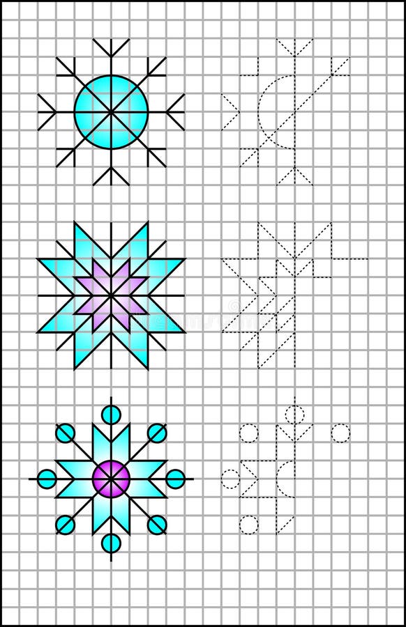 Educational Page with Exercises for Children on a Square Paper. Stock ...