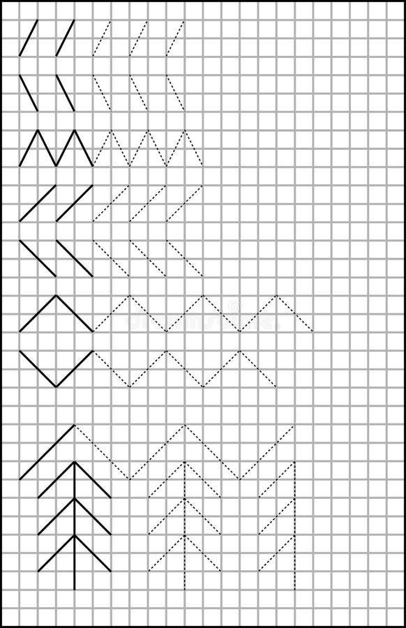 Educational Page with Exercises for Children on a Square Paper. Stock ...