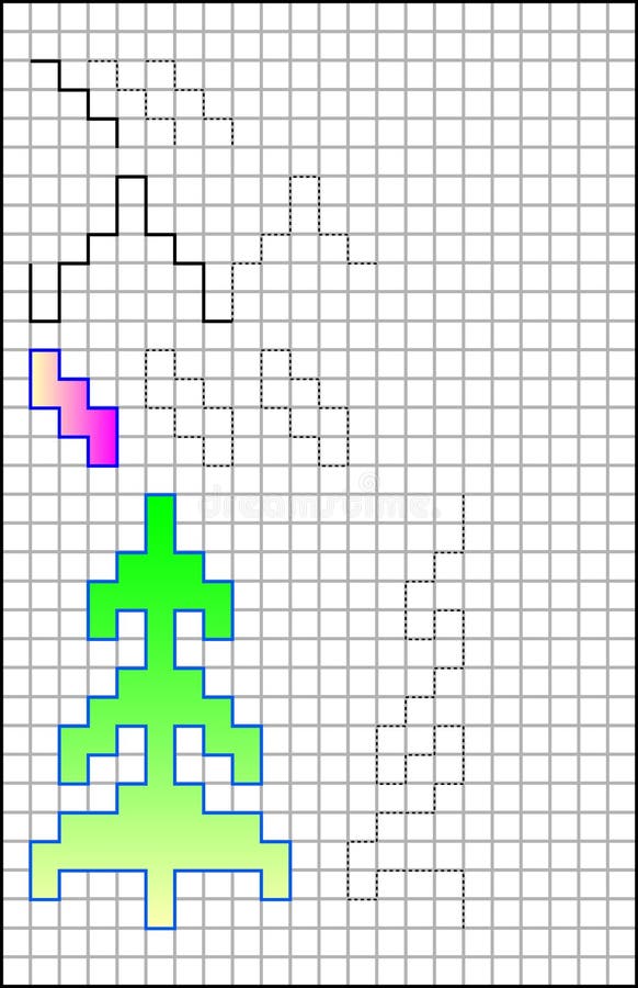 Educational Page with Exercises for Children on a Square Paper. Stock ...