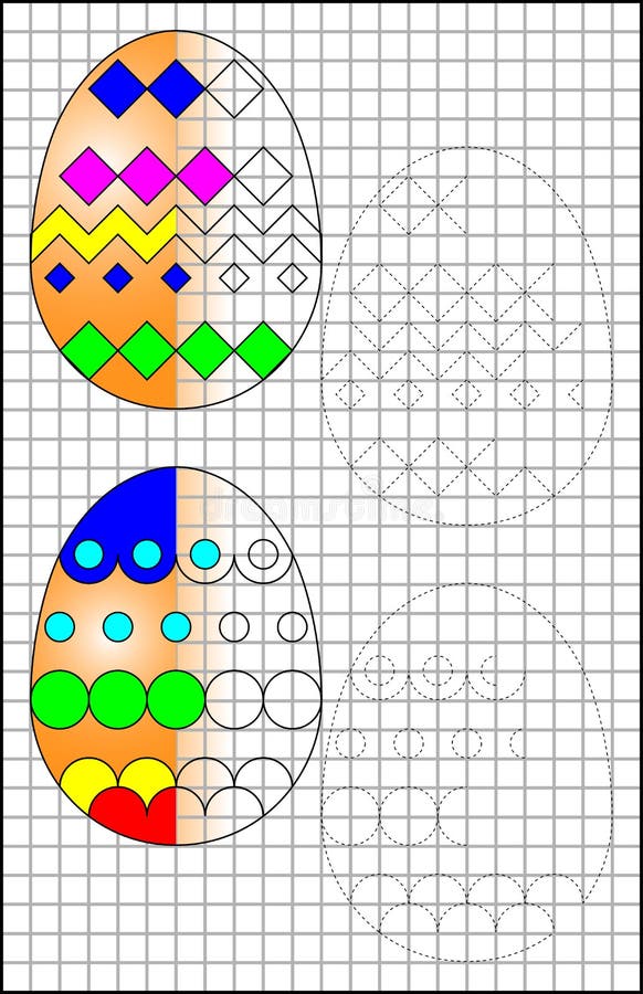 Educational Page Exercises Children Square Paper Stock Illustrations ...