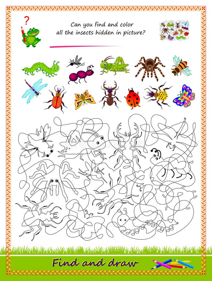 Educational Page for Little Children. Can You Find and Color All the ... Educational Page for Little Children. Can You Find and Color All the ...