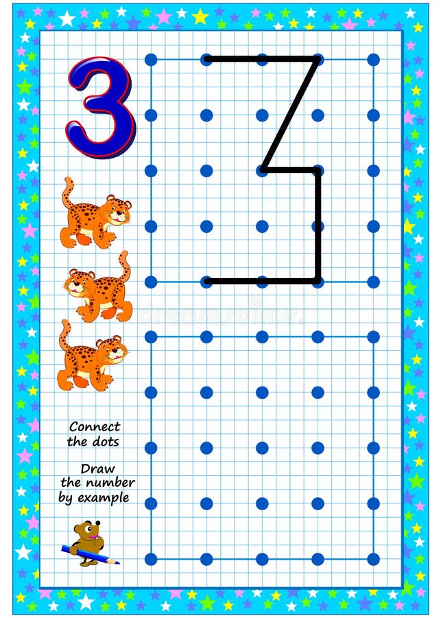 Educational Page for Little Children on Square Paper. Connect the Dots ...