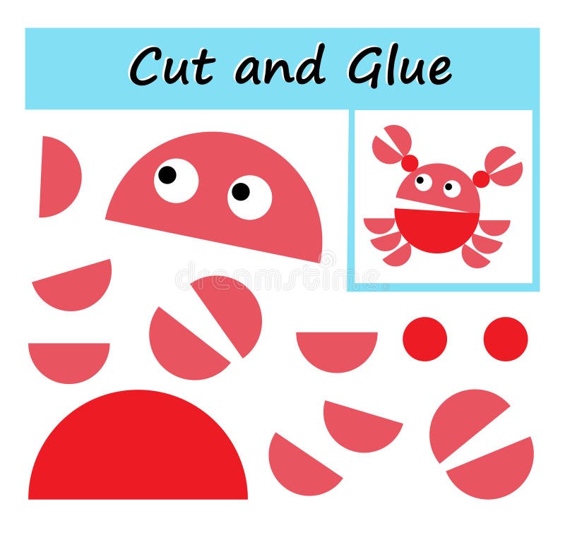 Educational Paper Game for Kids. Cut Parts of the Image and Glue on the ...