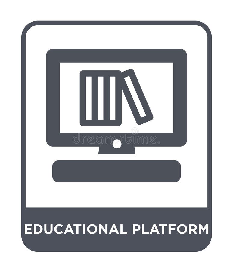 Educational Platform Icon in Trendy Design Style. Educational Platform ...