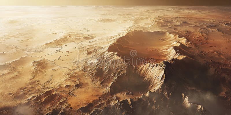 Educational Poster Showcasing Labeled Surface Features of Mars in ...
