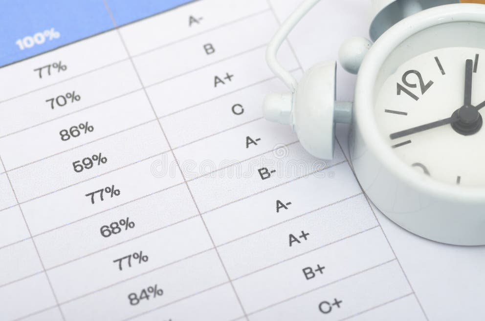 Educational Pressure Concept with Clock and Grading System Visual Stock ...