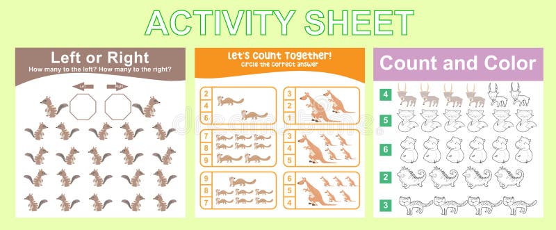 3 in 1 Activity Kit for Preschool and Kindergarten Kids with Animal ...
