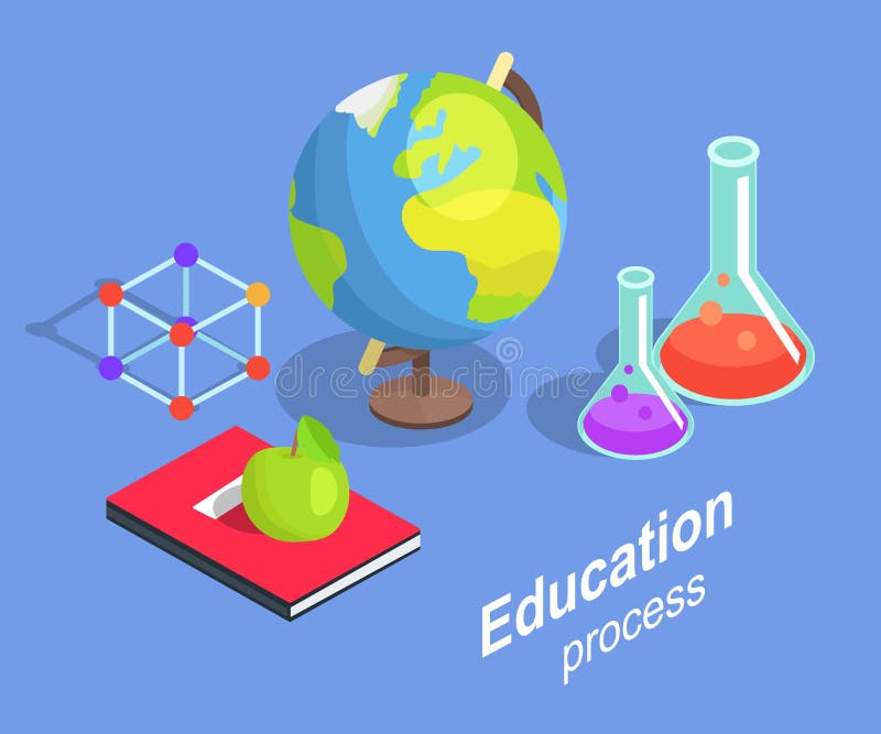 Educational Process Collection Scientific Objects Stock Vector ...