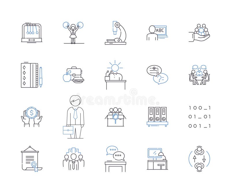 Educational Process Outline Icons Collection. Learning, Teaching ...