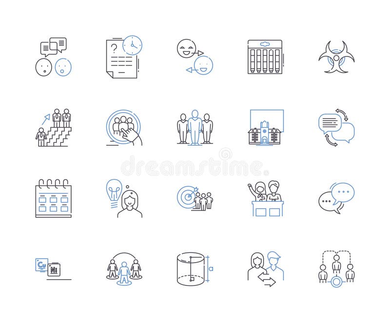 Educational Process Outline Icons Collection. Learning, Teaching ...