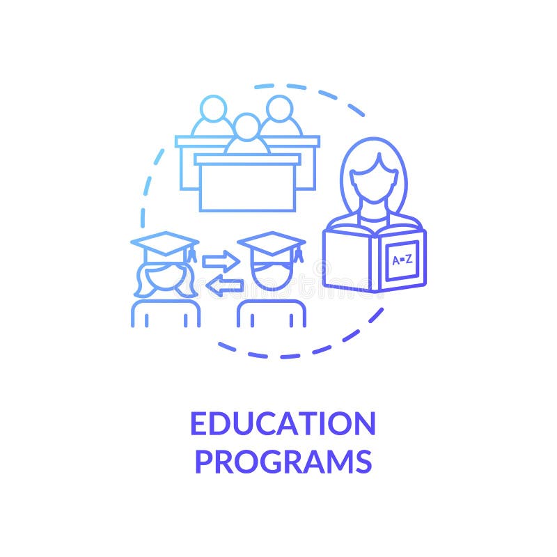 Educational Programs Concept Icon Stock Vector - Illustration of ...