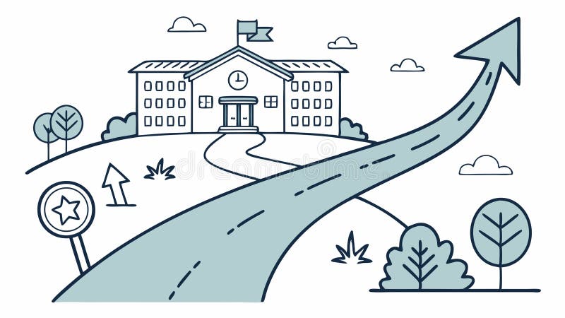 Educational Progress, School Path To Success. Vector Design Generative ...