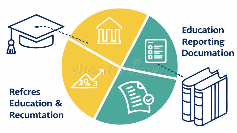 Educational Reporting and Documentation Pie Chart, Vector Design ...