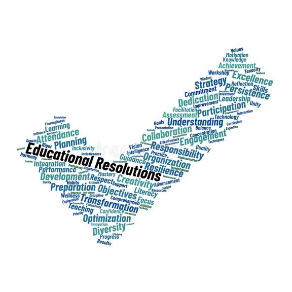 Educational Resolutions Word Cloud Stock Illustration - Illustration of ...