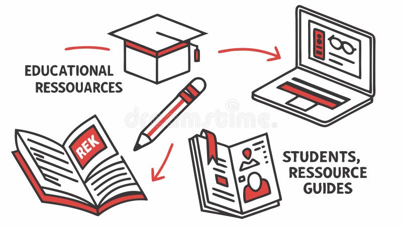 Educational Resources: Guides, Students Learning Paths, Vector Design Generative AI Stock Vector ...