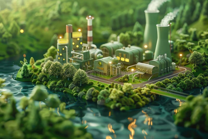 Educational Scenes Showing the Process of Producing Green Hydrogen from ...