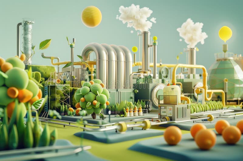 Educational Scenes Showing the Process of Producing Green Hydrogen from ...