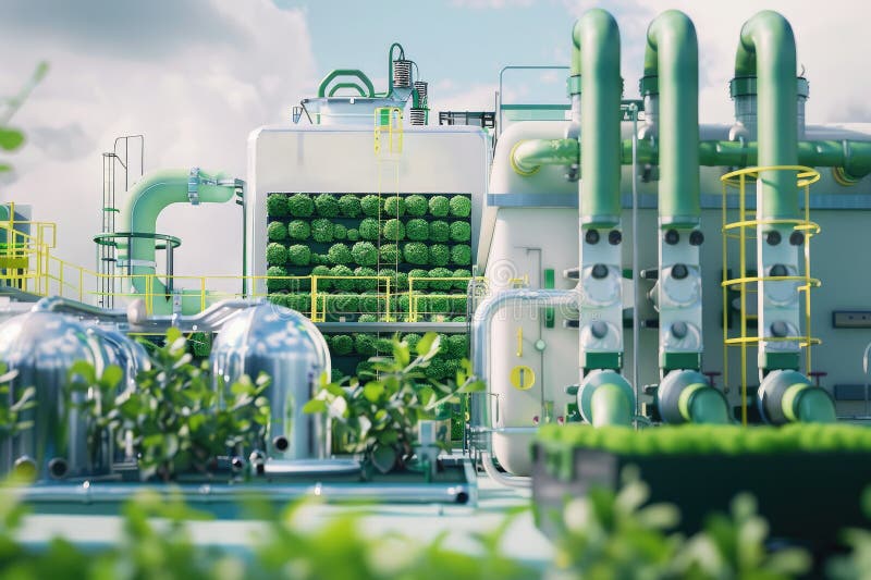 Educational Scenes Showing the Process of Producing Green Hydrogen from ...