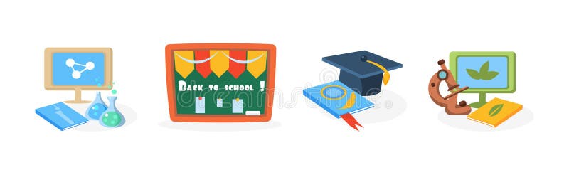 Educational and School Subject Supply and Element Vector Set Stock ...