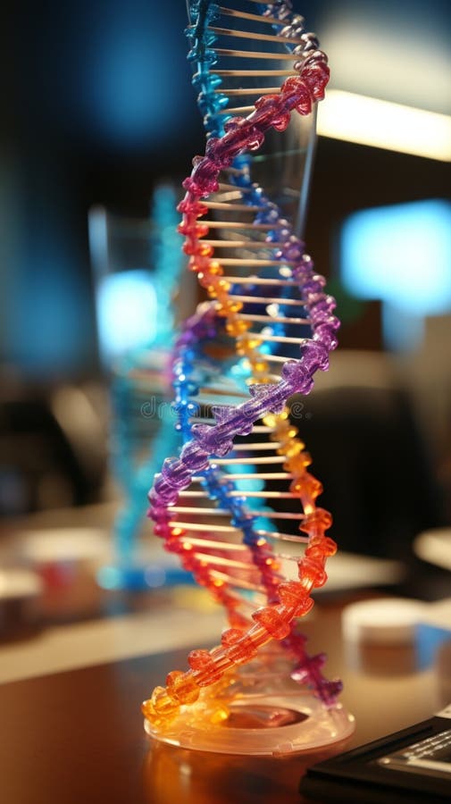 Educational Science Concept 3D DNA Model in a Laboratory Stock ...
