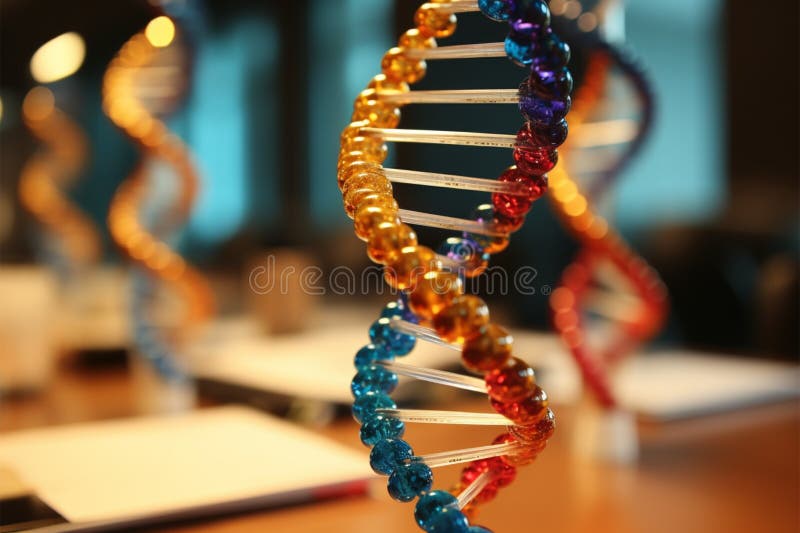 Educational Science Concept 3D DNA Model in a Laboratory Stock ...