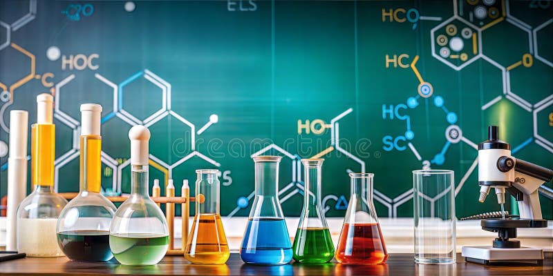 Educational Science Fair Banner with Lab Equipment Stock Image - Image ...