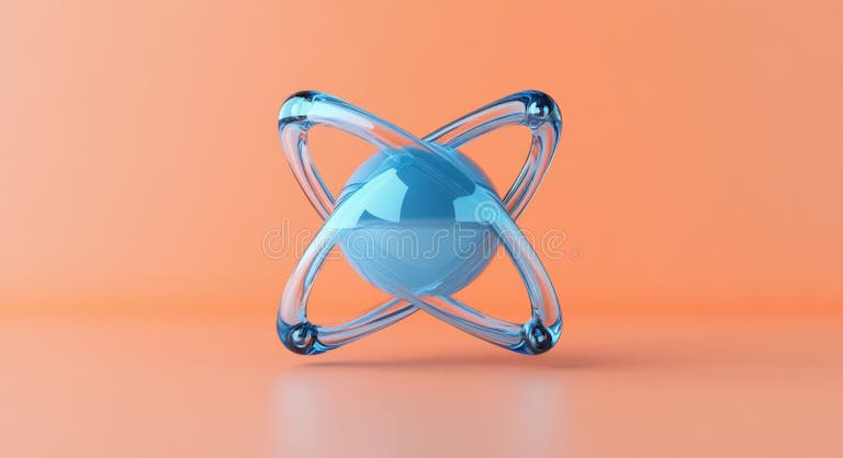 Educational and Scientific Design Featuring Atomic Structure with Blue ...
