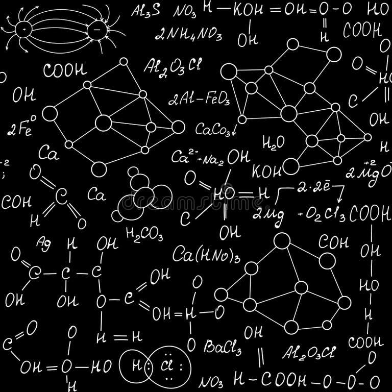 Educational Scientific Vector Endless Seamless Pattern with Chemistry ...