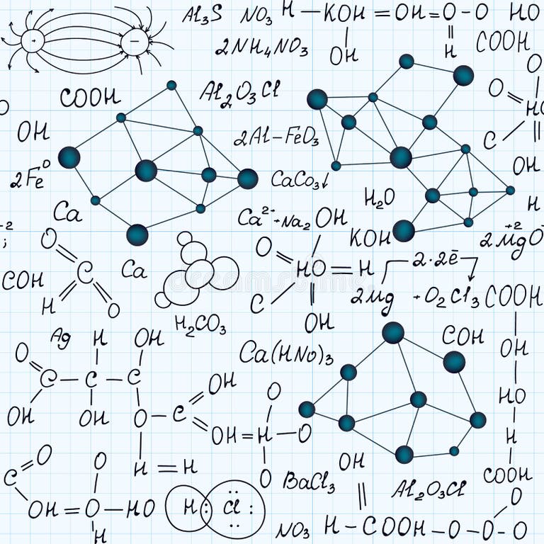 Educational Scientific Vector Endless Seamless Pattern with Chemistry ...