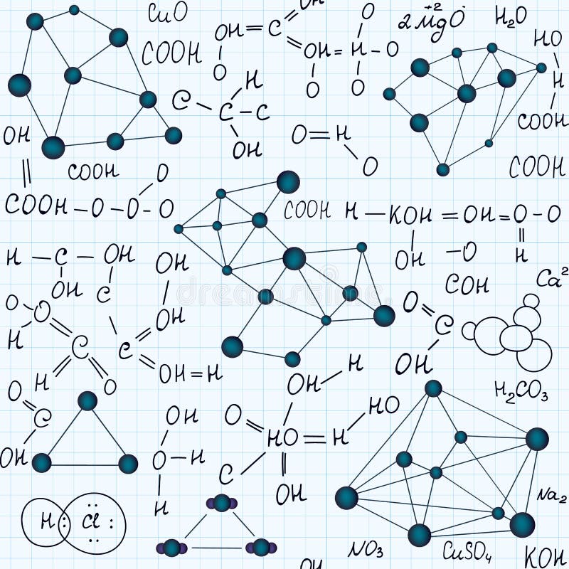 Educational Scientific Vector Endless Seamless Pattern with Chemistry ...