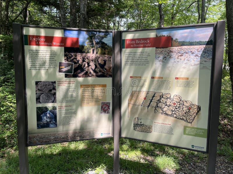 Educational Sign for the Boulder Field in Hickory Run State Park ...