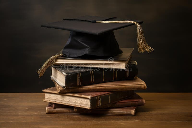 Educational Student Hat on Book. Generate Ai Stock Image - Image of ...